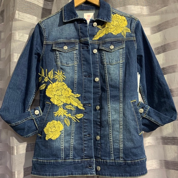 LuLaRoe | Jackets & Coats | New Lularoe New Denim Embroidered Jacket ...